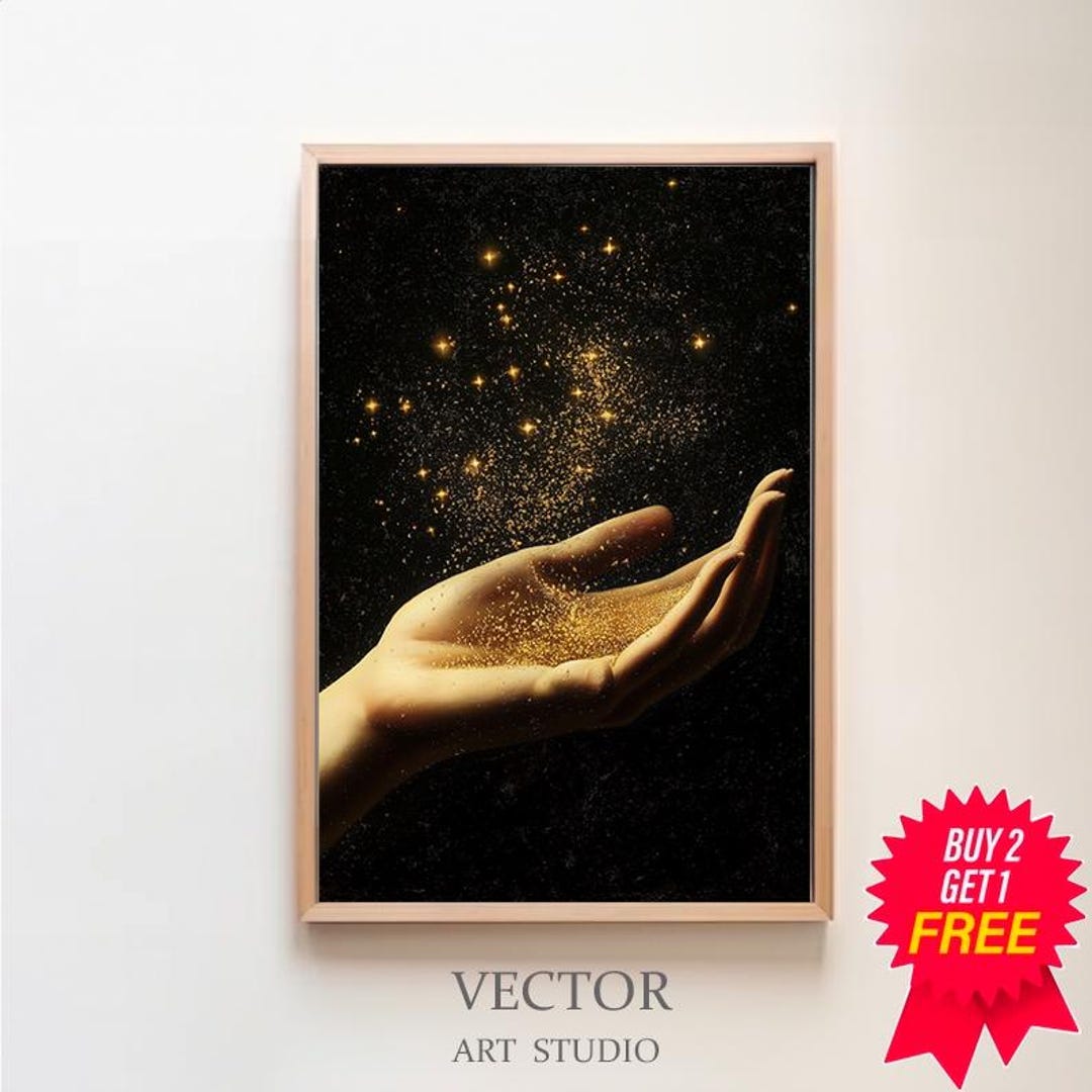 Magical Stardust Vintage Celestial Art Printable, Cosmic Stars Witchy ...