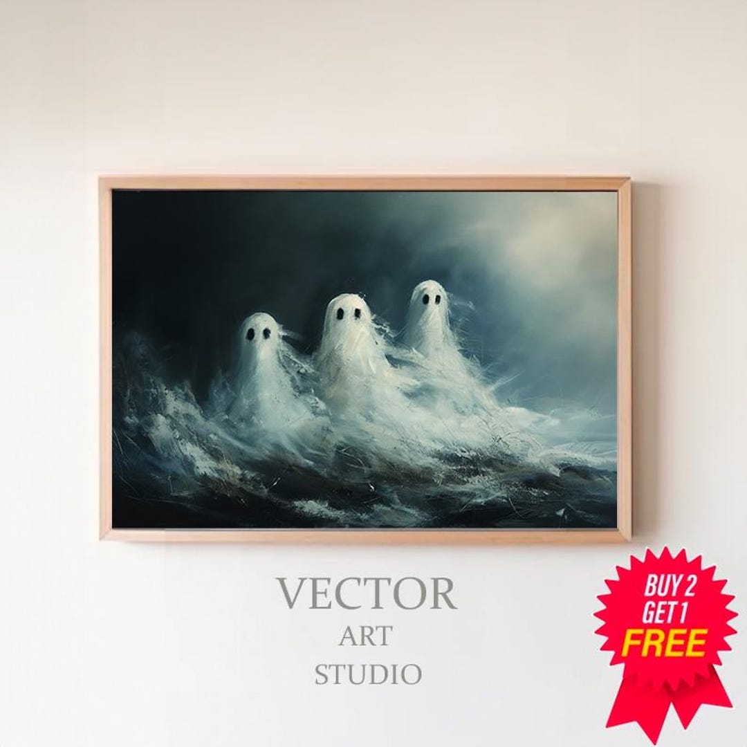 Halloween Frame TV Art, Ghost TV Art, Halloween Ghost Decor, Spooky ...