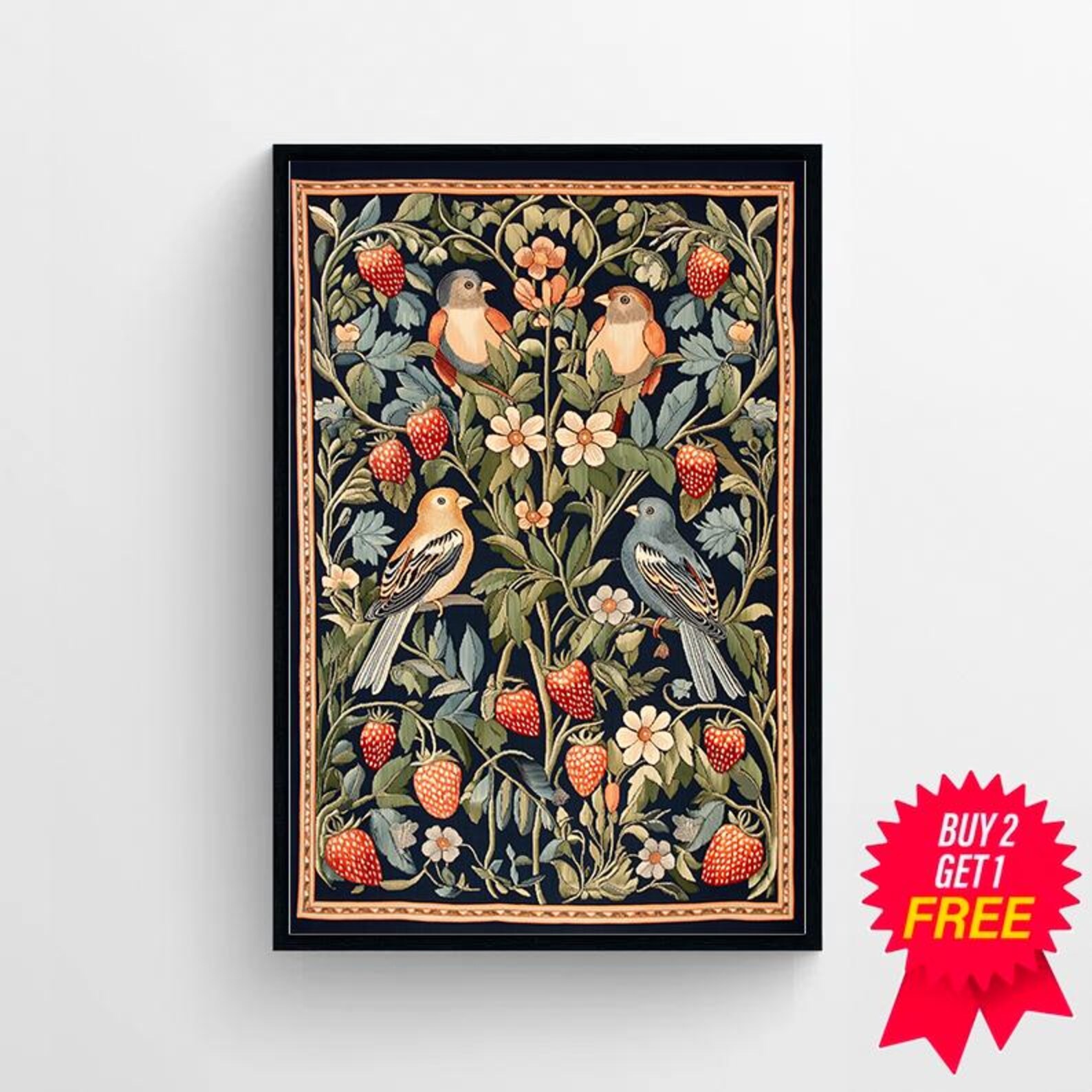 Strawberry Thief, William Morris Print, Exhibition Poster, Textile Wall ...