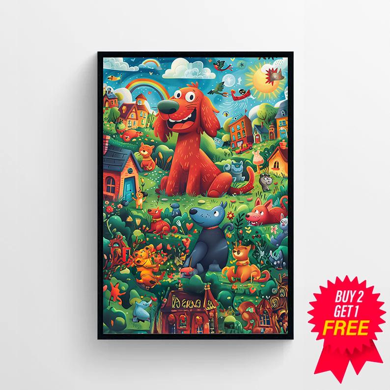 Red Dog Seamless Art | Digital Download - Etsy