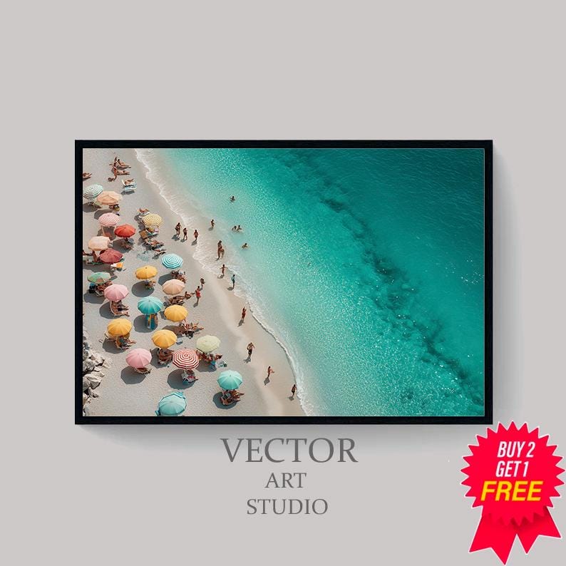 Aerial Beach Photography Print | Turquoise Ocean Coastal Wall Art ...