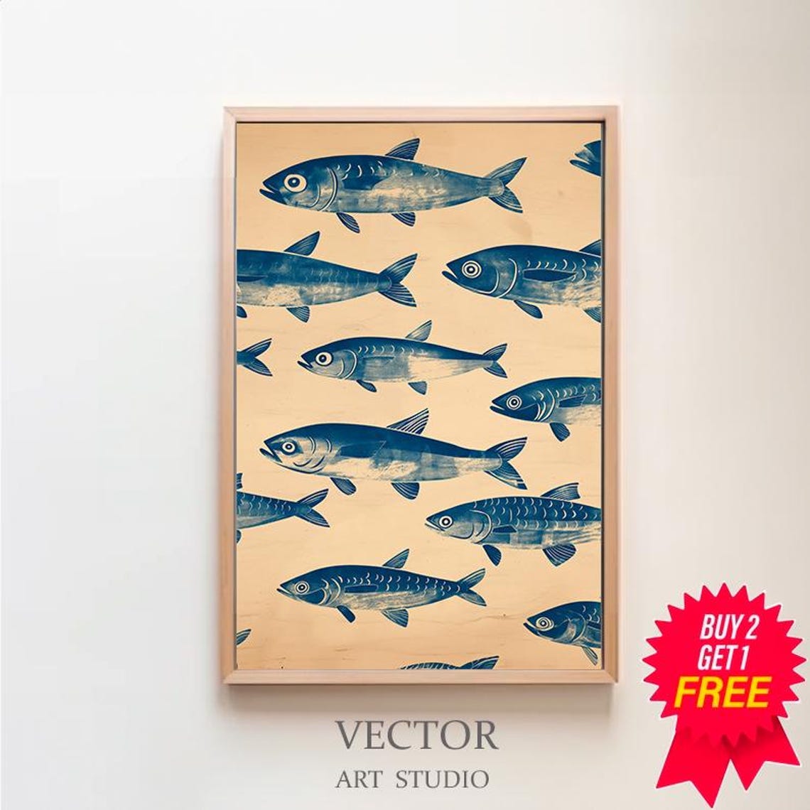 Sardines Poster, Retro Sardines Wall Art, Fish Print, Retro Kitchen ...