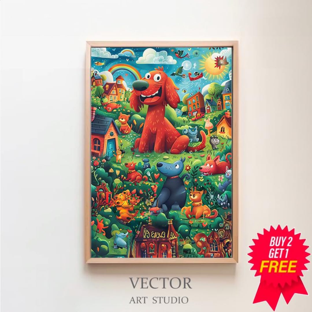 Red Dog Seamless Art | Digital Download - Etsy