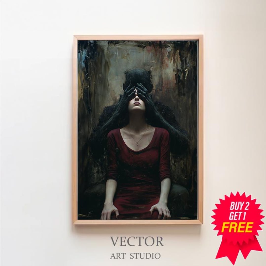 Devil's Embrace Satan Poster, Horror Art, Occult Prints, Creepy Poster ...