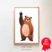 Cute Bear Printable Bear Poster Bear Nursery Decor Woodland Nursery ...