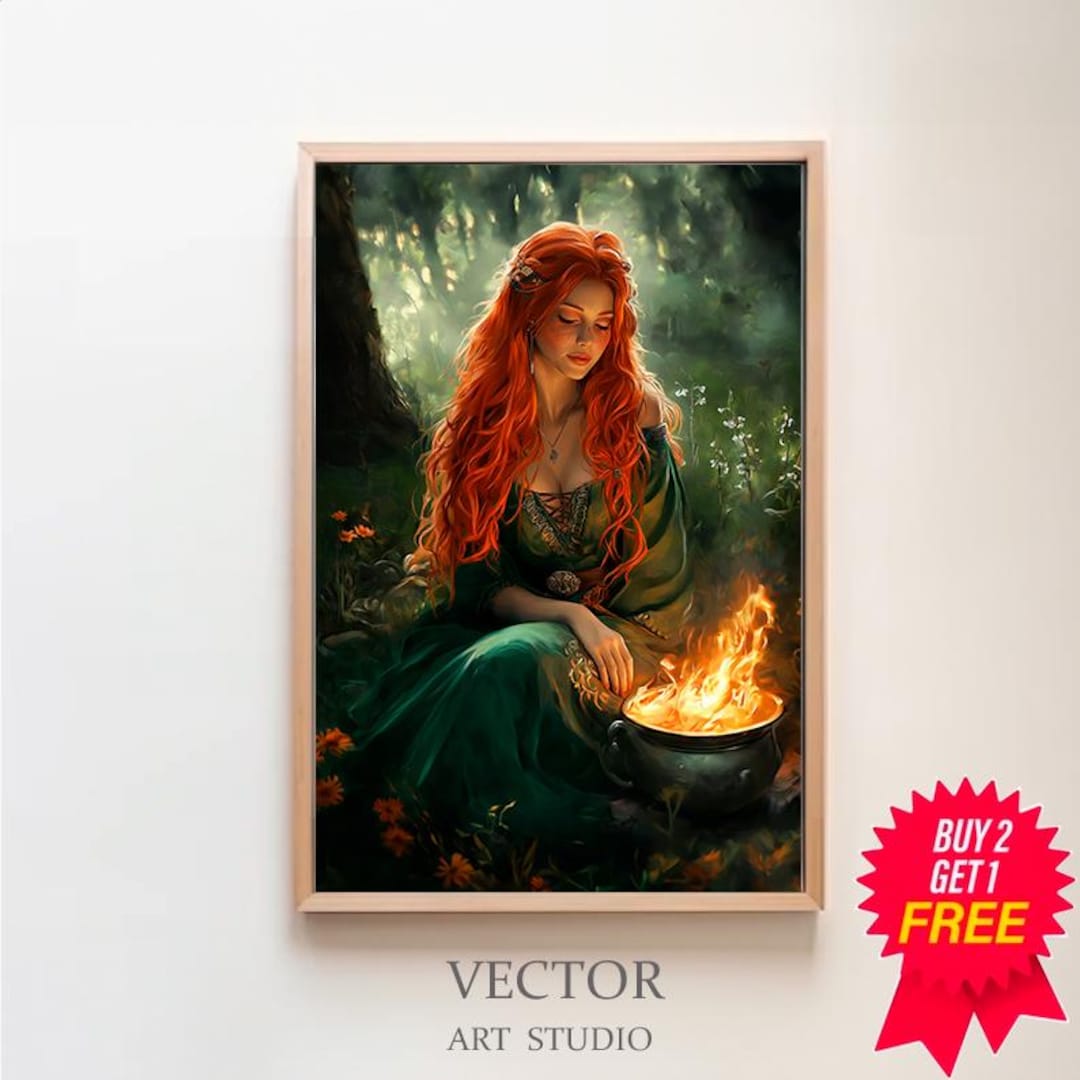 Brigid Digital Art - Goddess of Spring, Healing, Fertility, Celtic ...