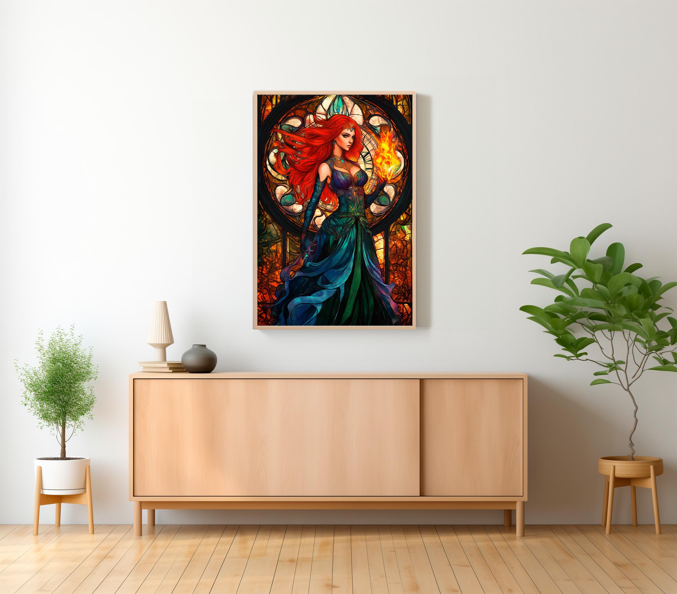 Goddess Brigid Art Print, Celtic Goddess of Fire and Forge, Celtic ...
