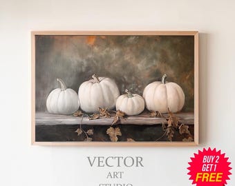 Halloween Wall Decor Printable Pumpkin Still Life Painting Rustic Fall ...