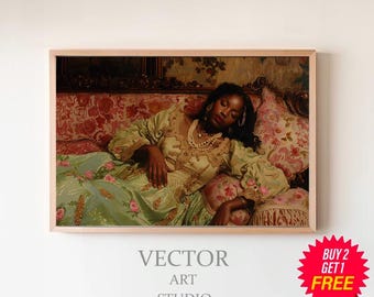 Woman Resting on Chaise Oil Painting Print Art Home Decor Evening Gown ...