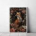 Botanical Fox Dark Gothic Cottagecore Printable, Dark Academia Print ...