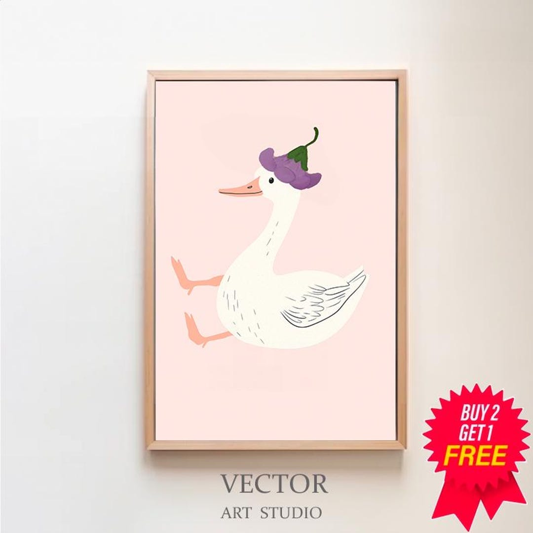 Silly Goose Wall Art, Cute Goose Poster, Girl Nursery Decor, Farm ...