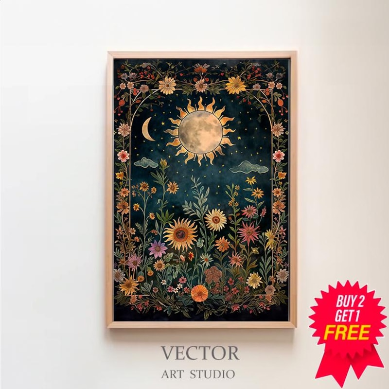 Sun and Moon Poster - Etsy