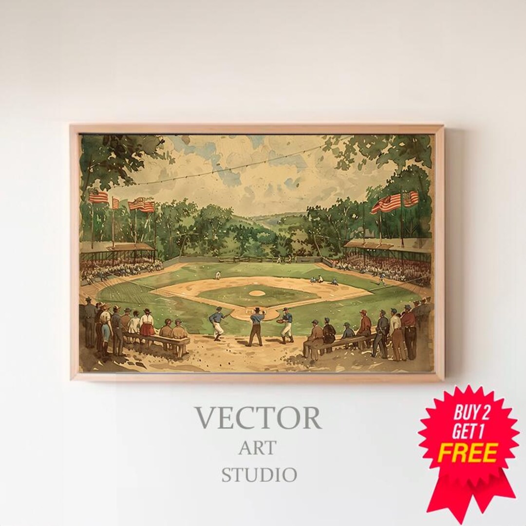 Baseball Print, Vintage Prints, Sports Poster, Baseball Fan Gift ...