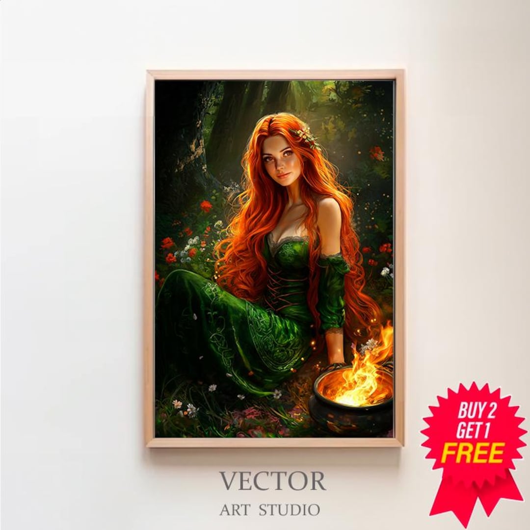 Brigid Digital Art - Goddess of Spring, Healing, Fertility, Celtic ...