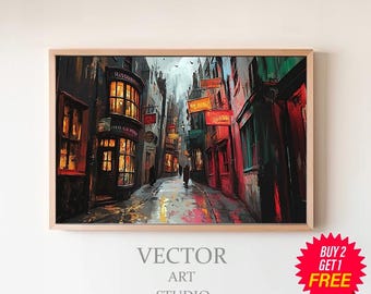Magical Street Print: Wall Art, Alley Artwork, Digital Download, Wall ...