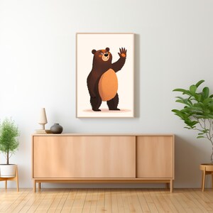 Cute Bear Printable Bear Poster Bear Nursery Decor Woodland Nursery ...