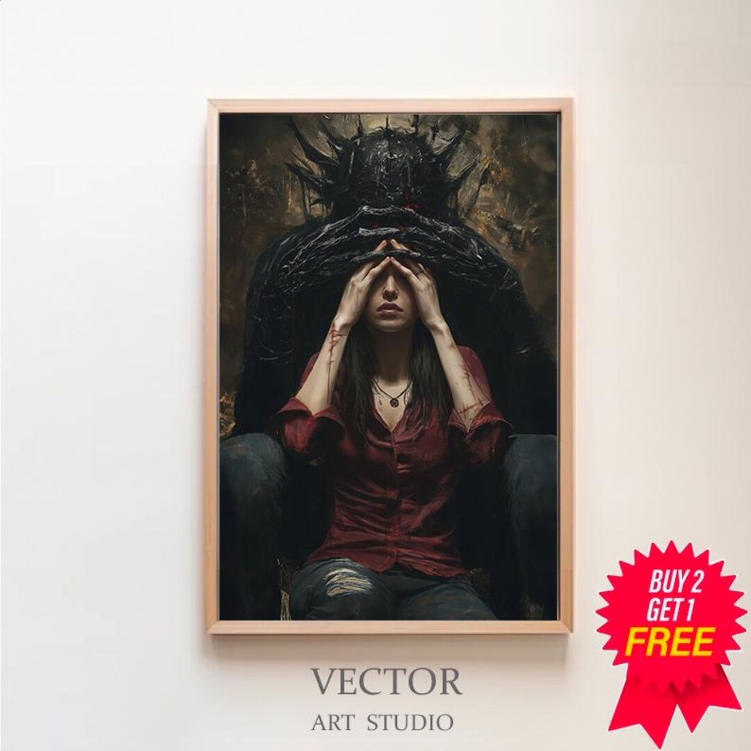 Devil's Embrace Satan Poster, Horror Art, Occult Prints, Creepy Poster ...