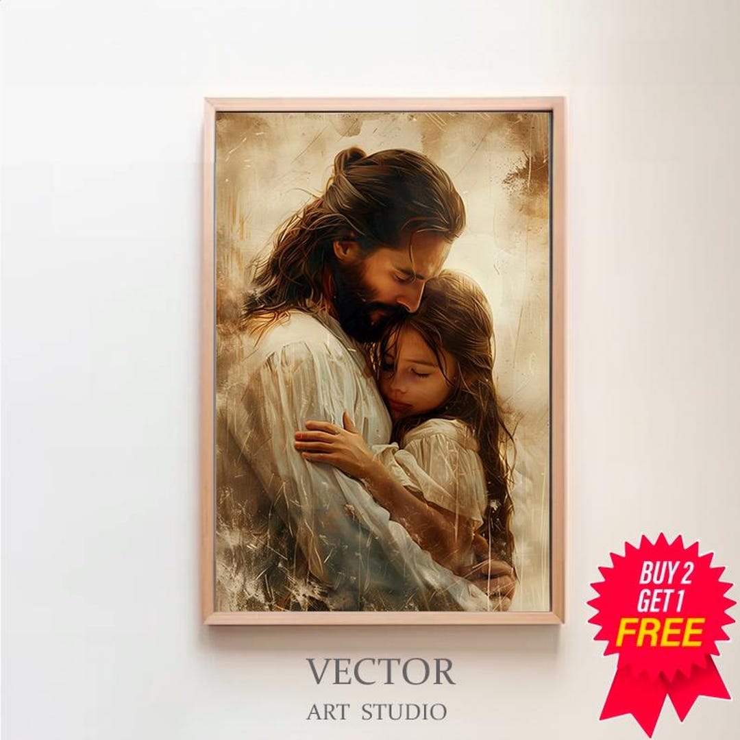 Our Savior's Love | Jesus Holds a Little Girl | Christian Art | Jesus ...