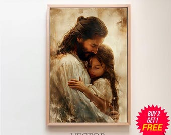 Jesus - Loving Embrace | Jesus Holds Little Girl | Printable Art ...