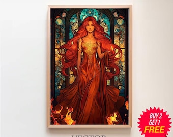 Goddess Brigid Art Print, Celtic Goddess of Fire and Forge, Celtic ...