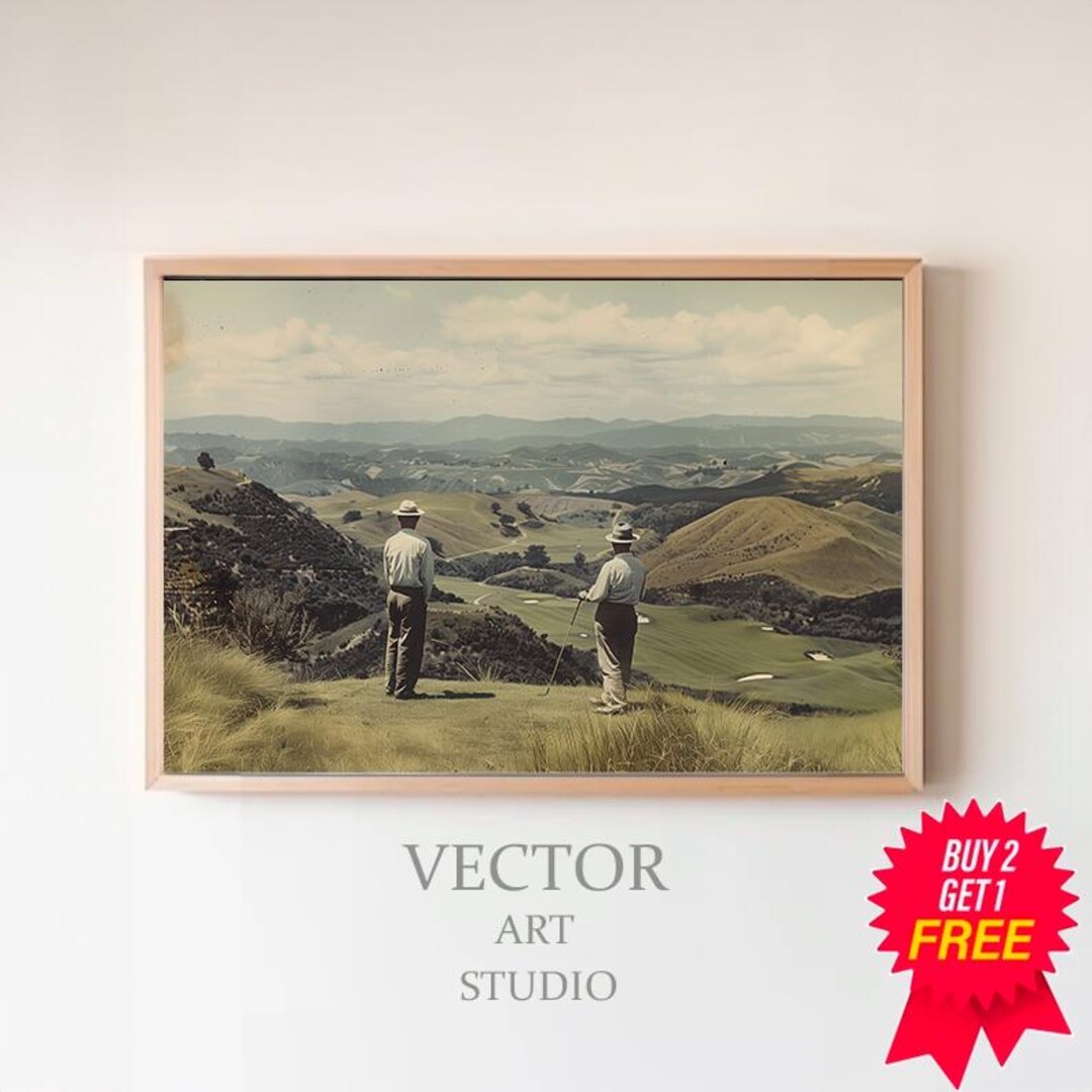 Vintage Golf Course Wall Art | Golf Vintage Painting Landscape Art ...