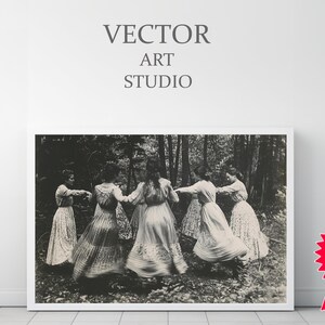 Circle of Dancing Witches, Vintage Photography, Dark, Occult Poster ...