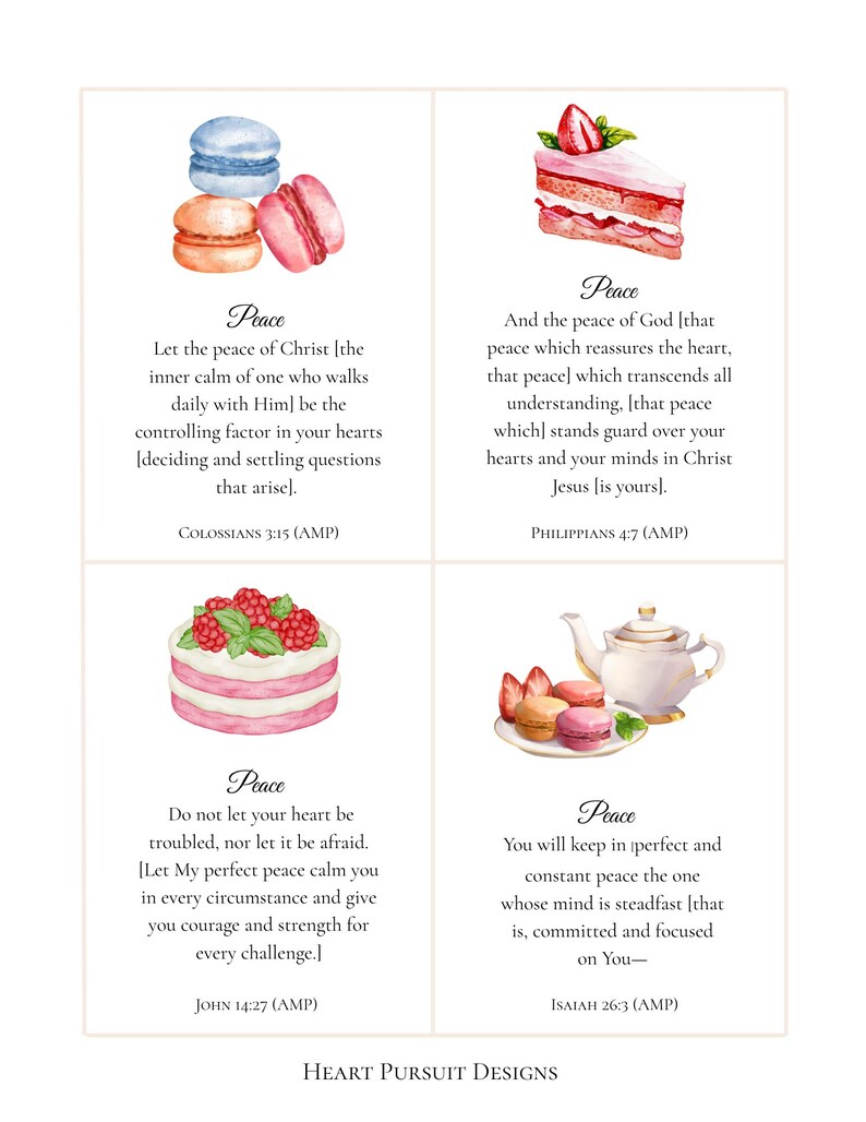 Tea Theme Scripture Cards: Printable Bible Verses (amplified ...