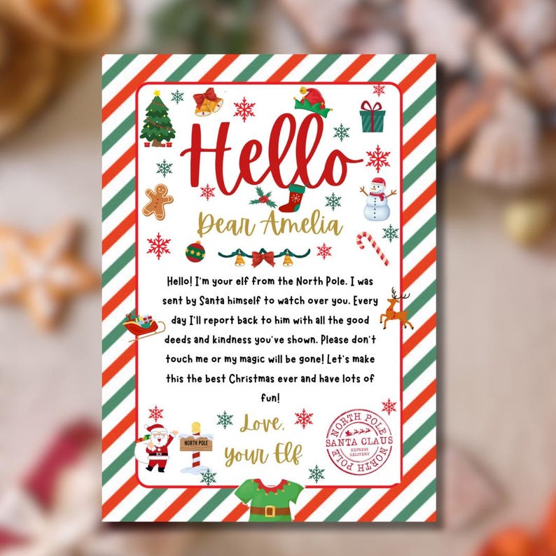 Elf Arrival Letter, Elf on the Shelf Welcome Letter, Elf Goodbye Letter ...