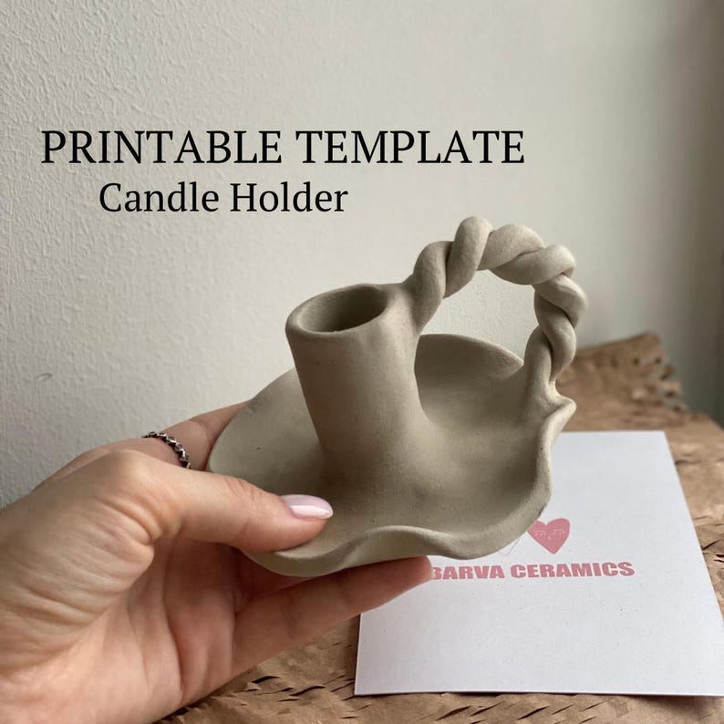 DIY Clay Candle Holder Template: Pottery Pattern Printable (PDF) - Etsy