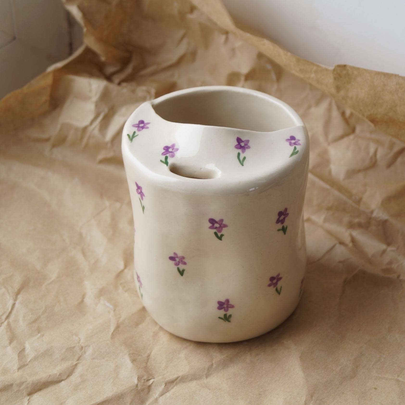Travel Ceramic Cups, Handmade Ceramic Travel Mug With Lid Flower: to Go ...