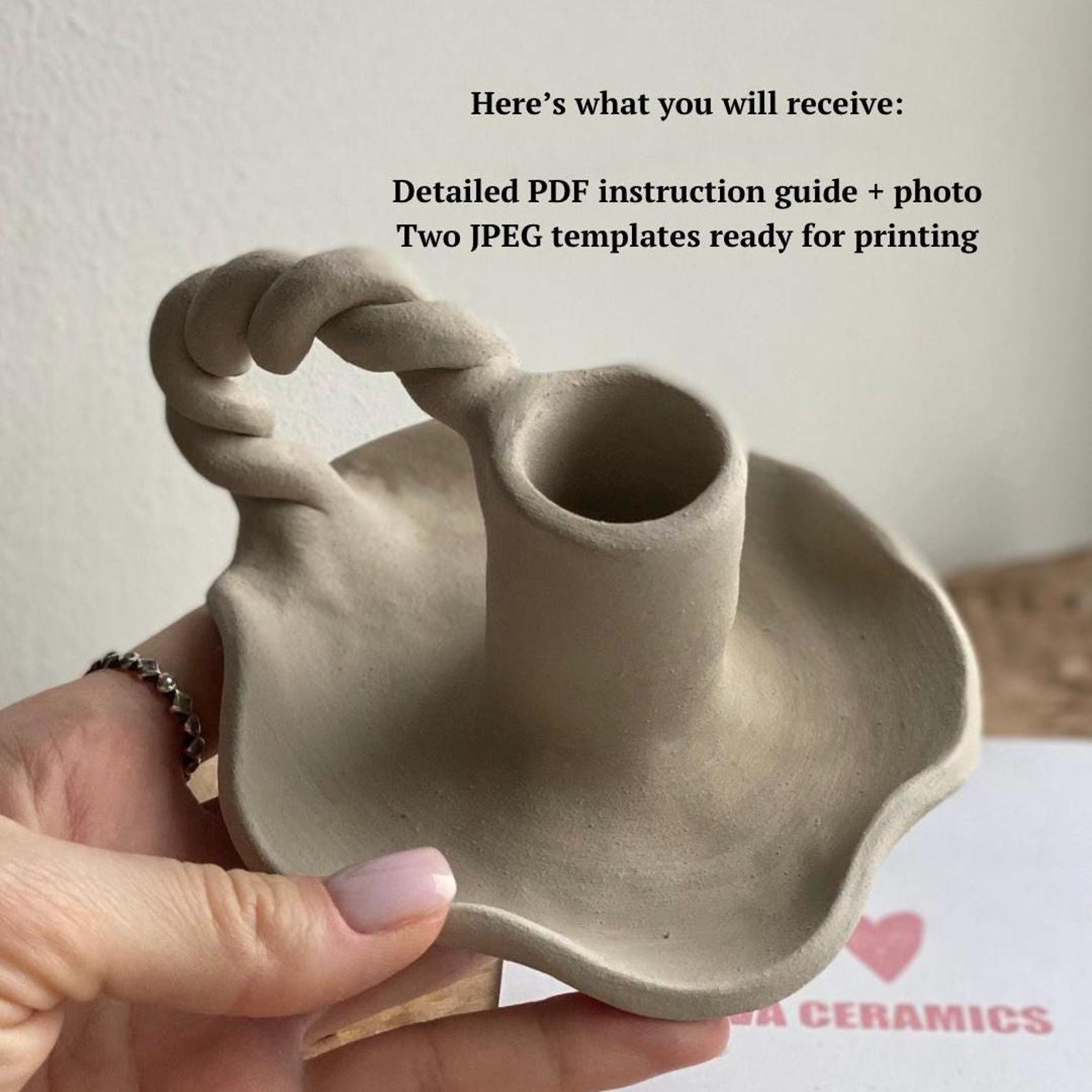 DIY Clay Candle Holder Template: Pottery Pattern Printable (PDF) - Etsy