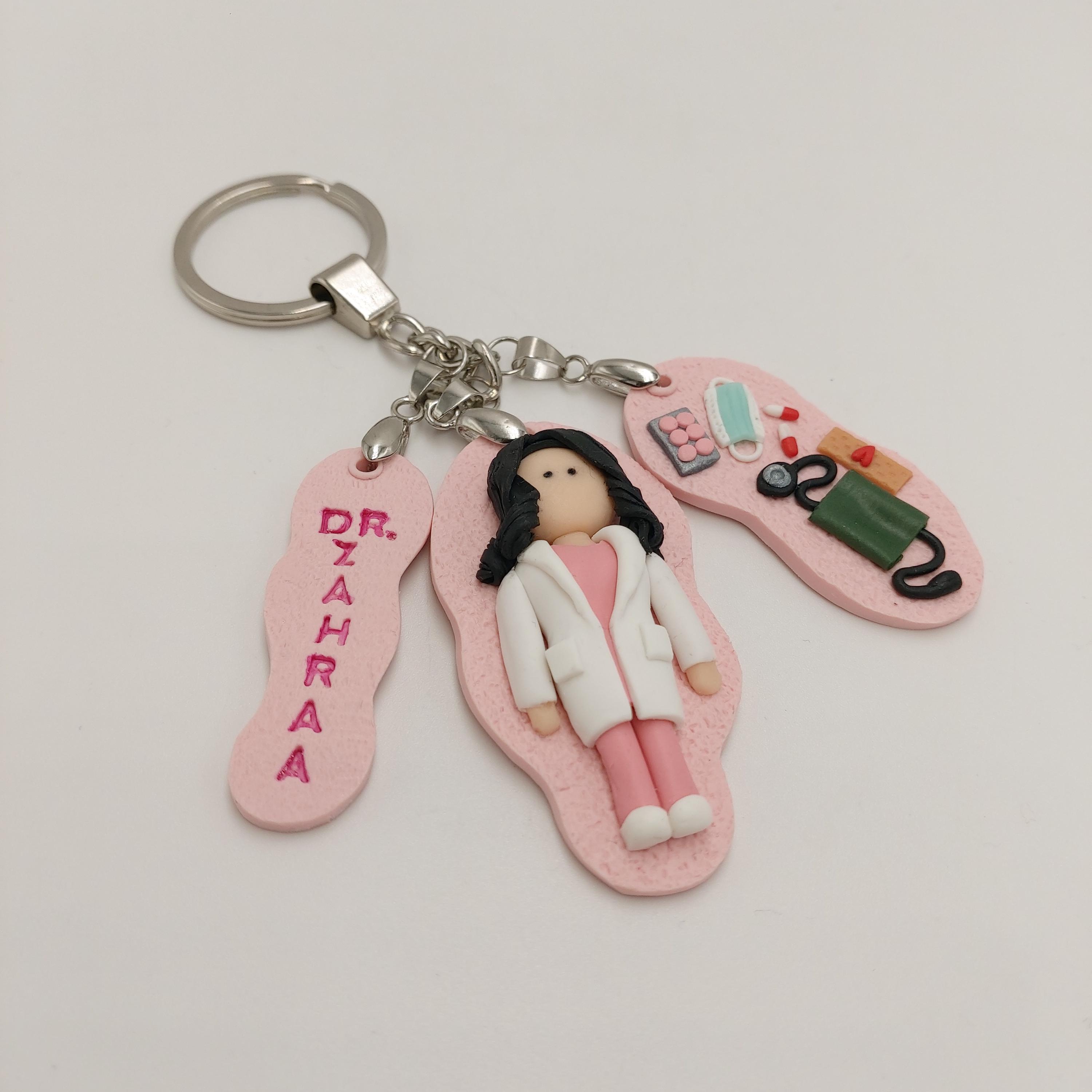 Personalized Doctor Keychain: Custom Polymer Clay Medical Gift - Etsy