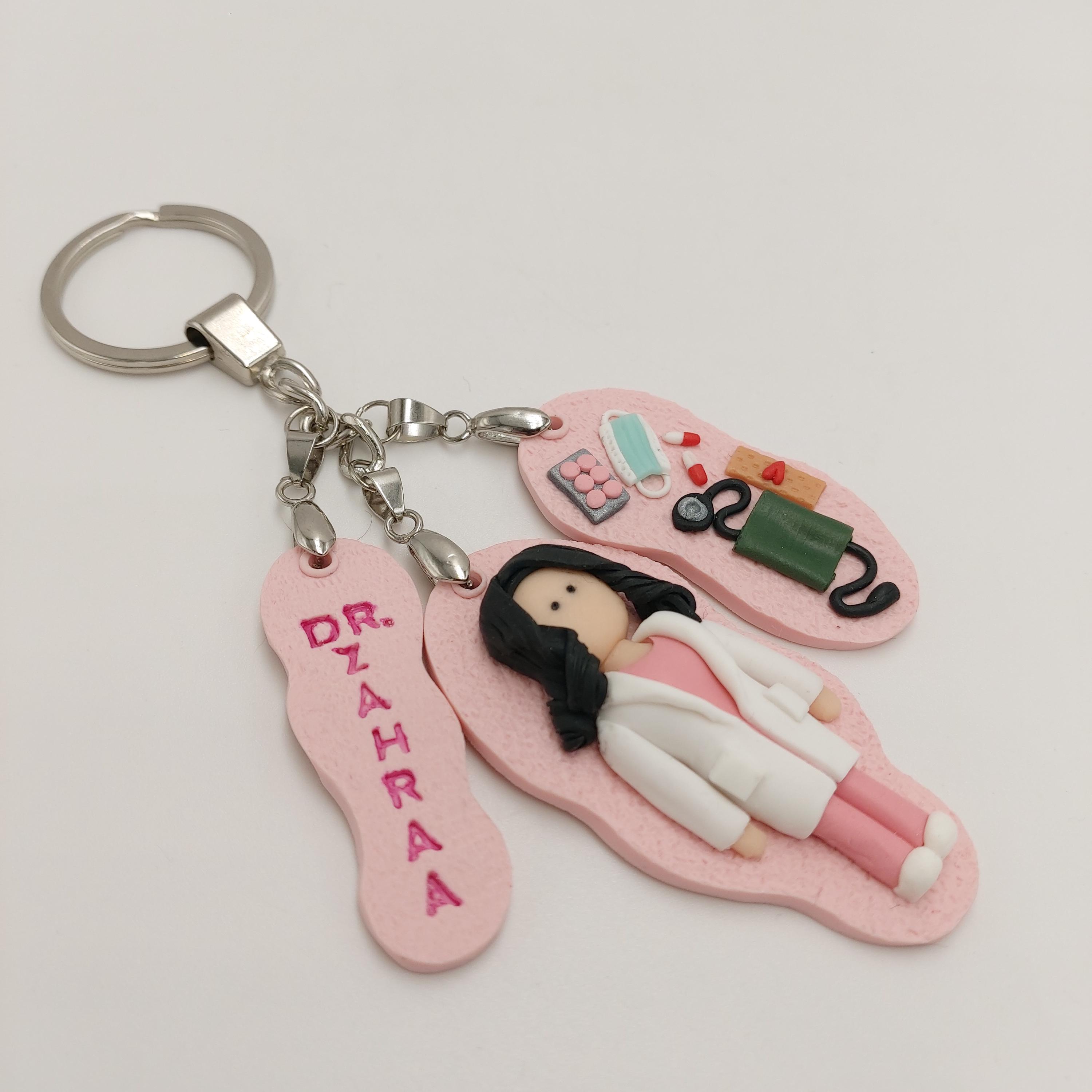 Personalized Doctor Keychain: Custom Polymer Clay Medical Gift - Etsy