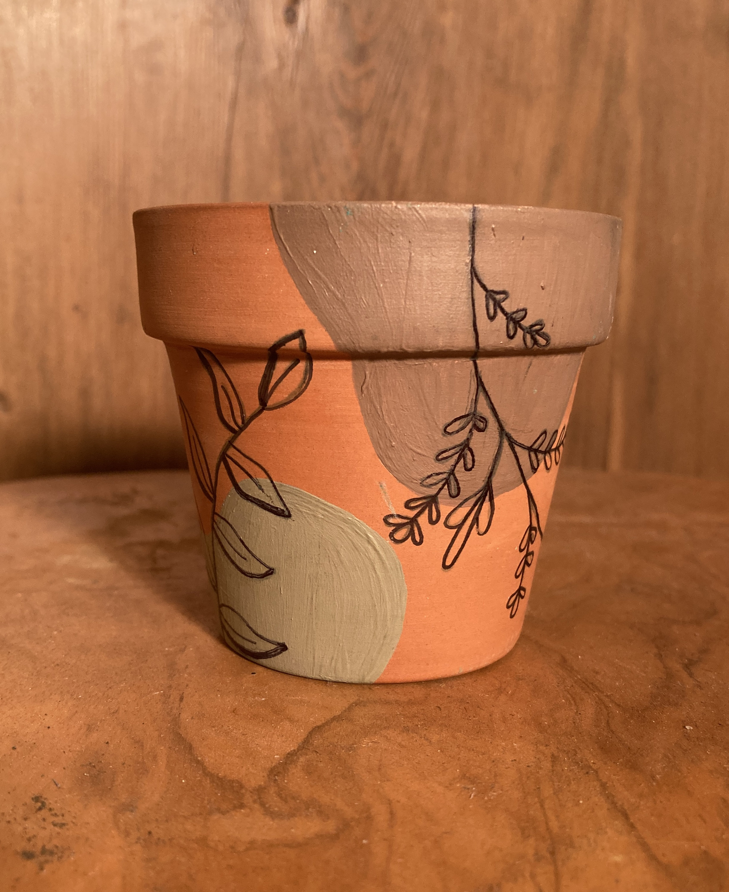 Hand Painted Boho Botanical 3" Terracotta Pot ~ Indoor Planter ~ Home ...