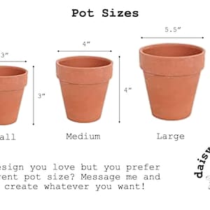 Hand Painted Boho Botanical 4" Terracotta Pot ~ Indoor Planter ~ Home ...