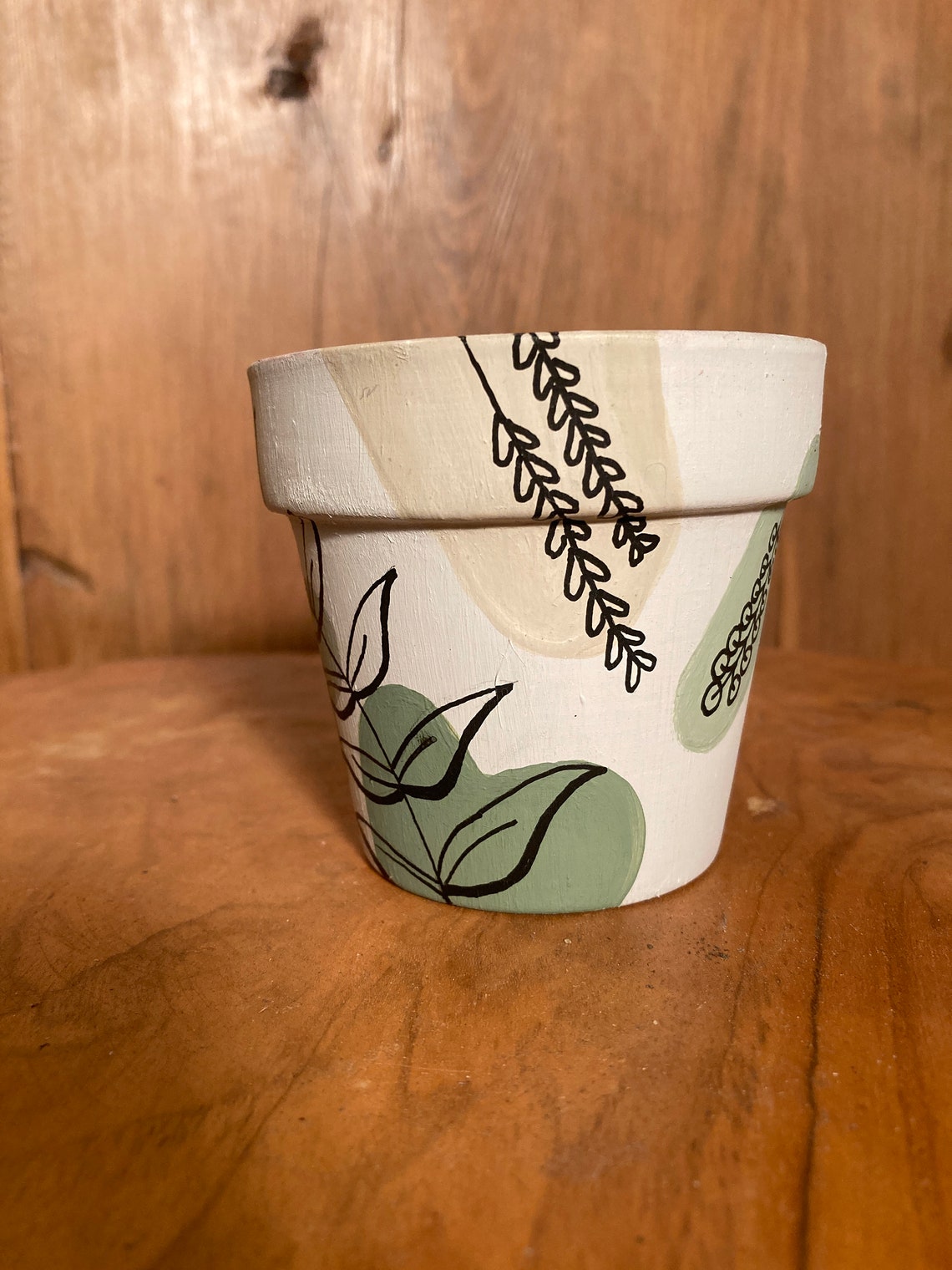 Hand Painted Boho Botanical 3" Terracotta Pot ~ Indoor Planter ~ Home ...