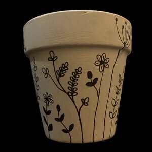Hand Painted Boho Botanical 3" Terracotta Pot ~ Indoor Planter ~ Home ...