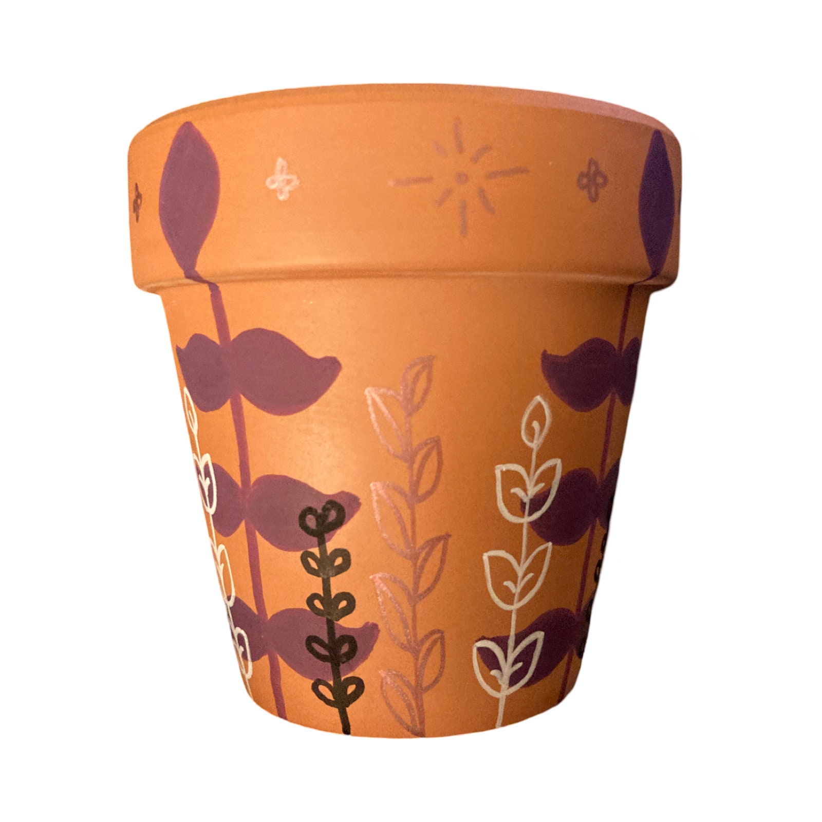 Hand Painted Boho Botanical 3 Terracotta Pot OTHER COLORS AVAILABLE ...