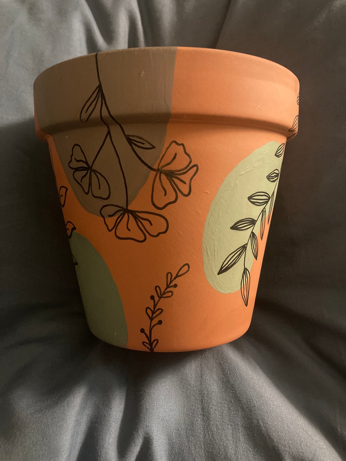 Hand Painted Boho Botanical 3" Terracotta Pot ~ Indoor Planter ~ Home ...