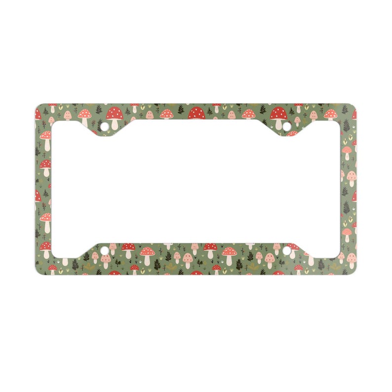 Whimsy Mushroom License Plate Frame - Cottagecore Car Décor - Etsy