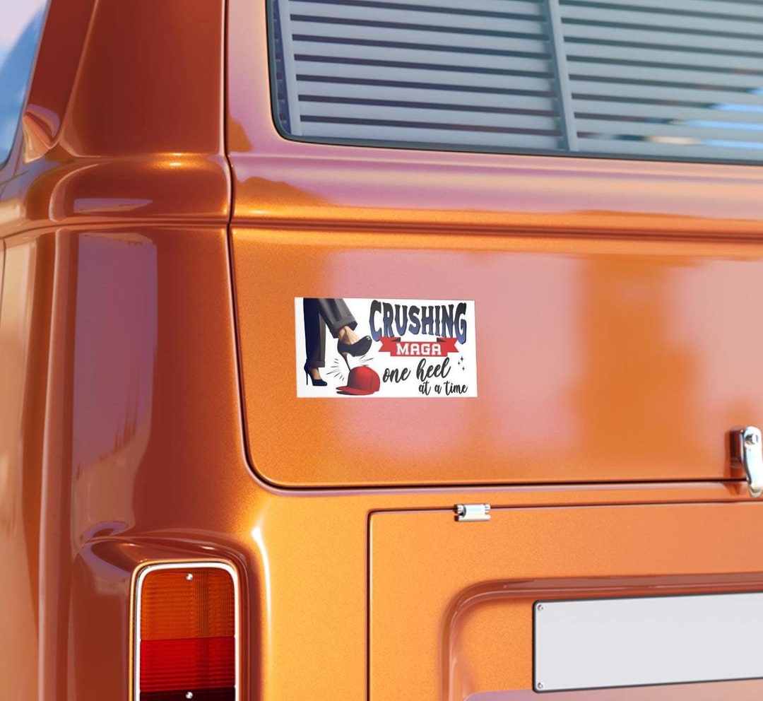 Kamala Harris High Heel Crushing Maga Hat Bumper Stickers, Political ...