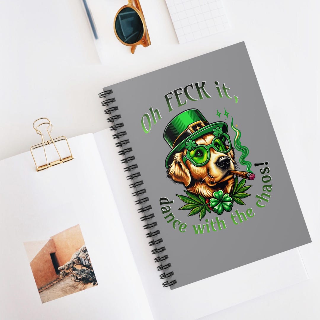 St. Patrick's Day Dog-themed Spiral Notebook - Fun Quotes, Feck It ...