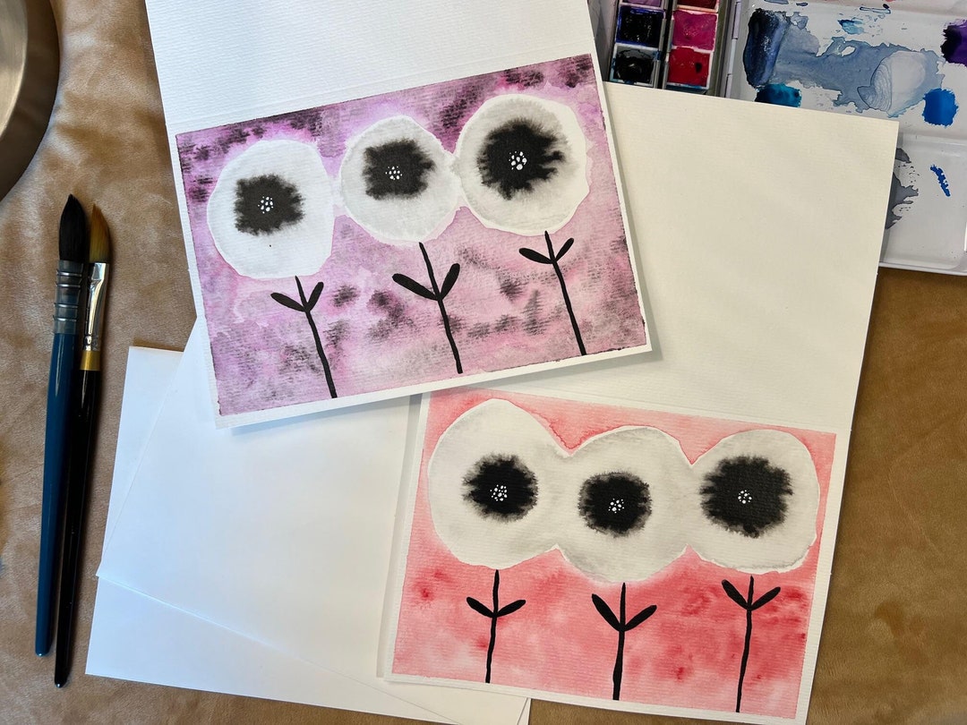Original Hand Painted Watercolor Postcards, Watercolor Greeting Cards ...