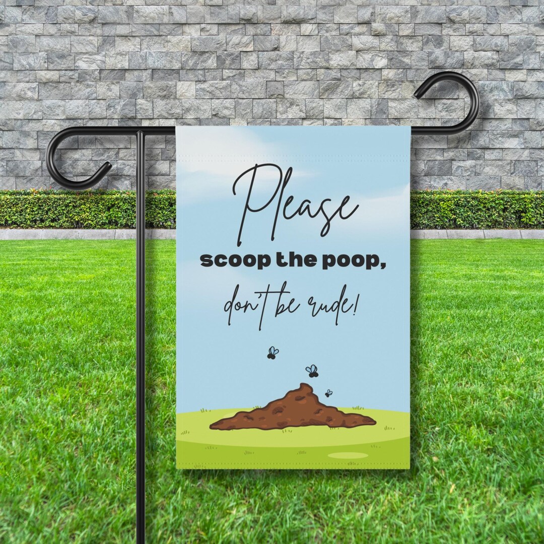 Garden Flag, No Dog Poop Banner, Outdoor Yard Sign Decor, Dog Lovers ...