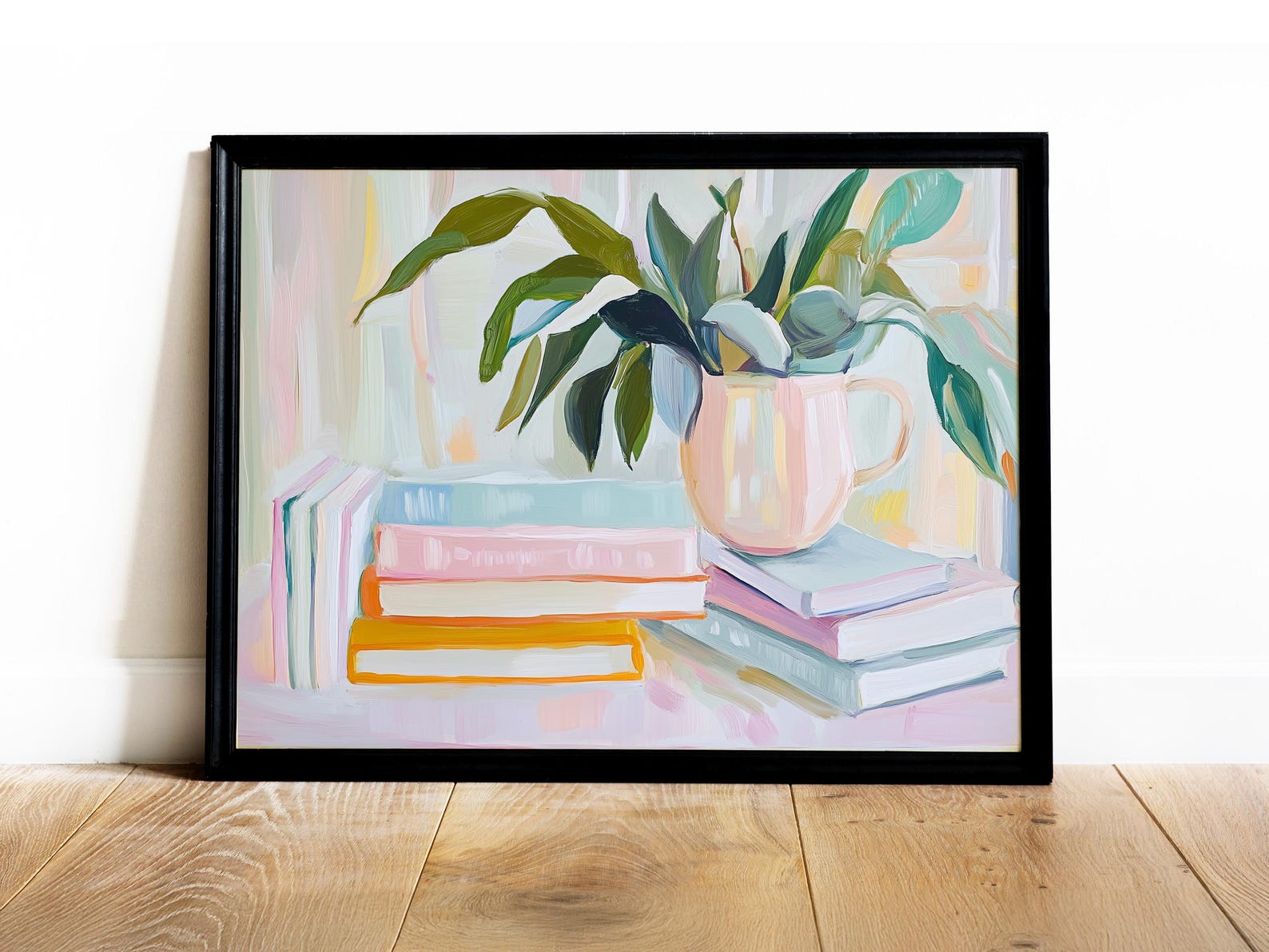 Pink Preppy Book Print | Cute Reading Nook Wall Art Printable | Cozy ...