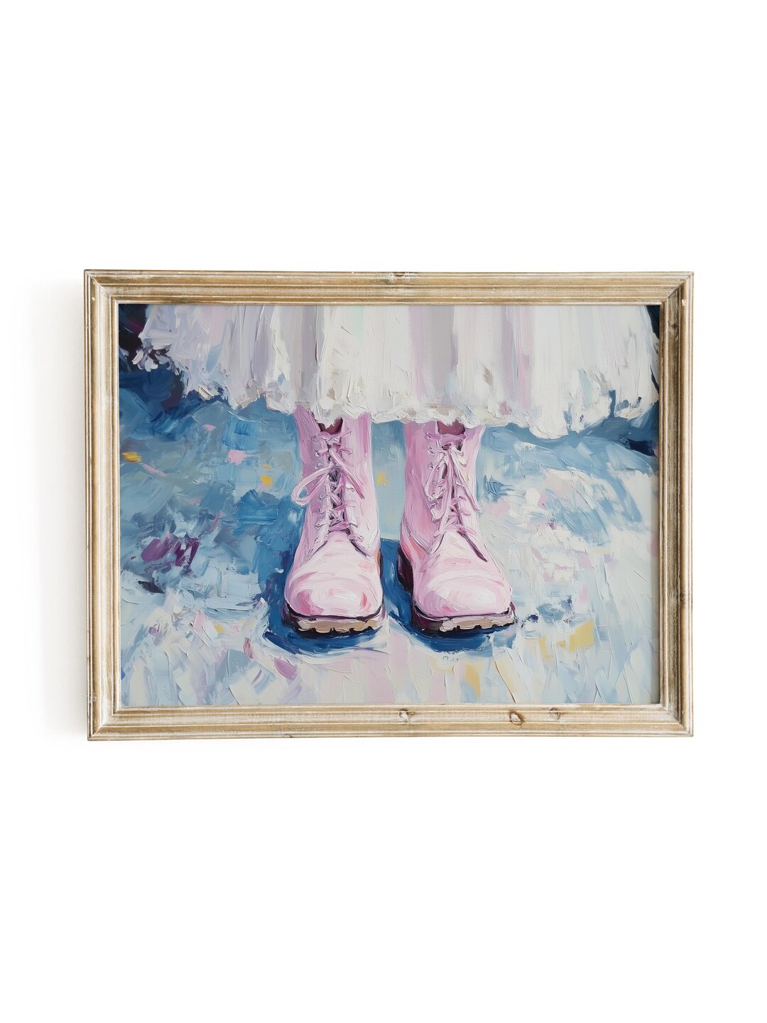 Preppy Pink Boot Print | Abstract Retro Girly Decor | Dorm Room Wall ...