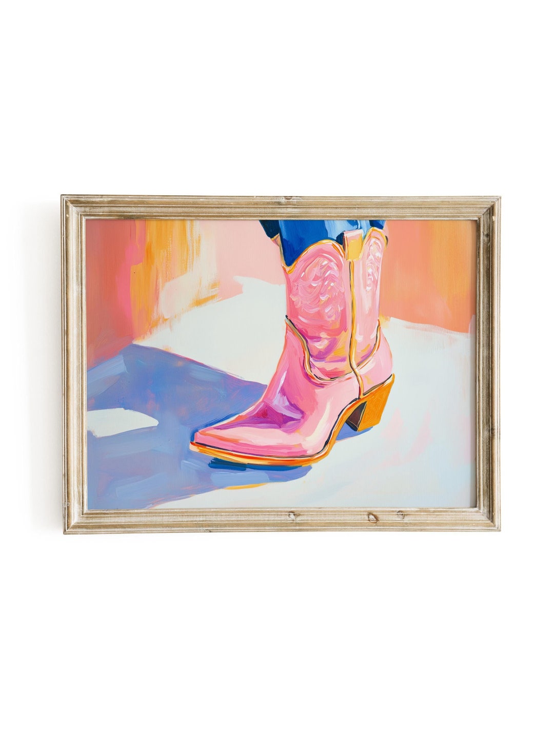 Pastel Pink Cowboy Boot Printable | Trendy Wall Art Print | Retro 1950 ...