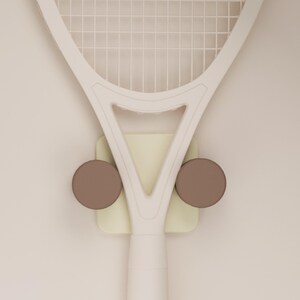 Stick-on Tennis Racquet Hanger, Minimal Wall Hook, Scandi Home Decor ...