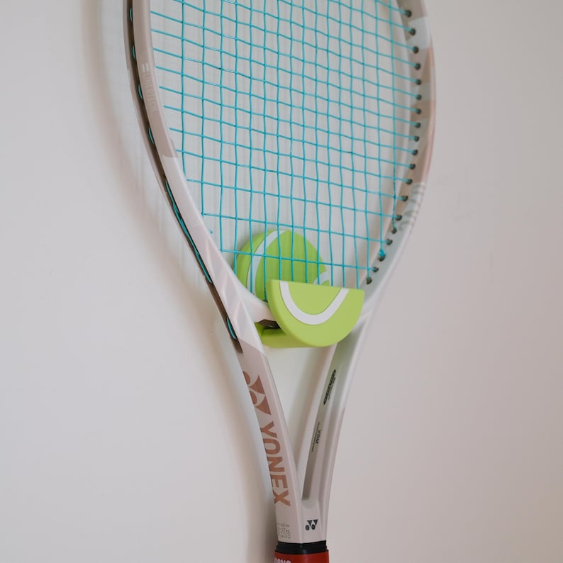 Tennis Racquet Hanger, Easy Stick-on Wall Mount, Racket Organizer ...