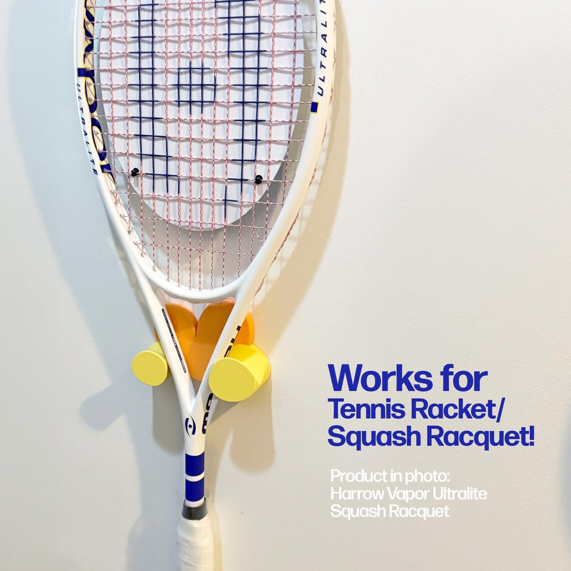 Unique Flower Tennis/squash Racquet Hanger, Easy Peel & Stick Racket ...